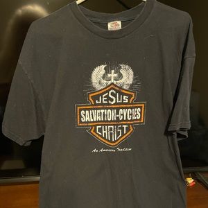 Harley Davidson Take Off Jesus Salvation Cycles T-Shi… - Gem